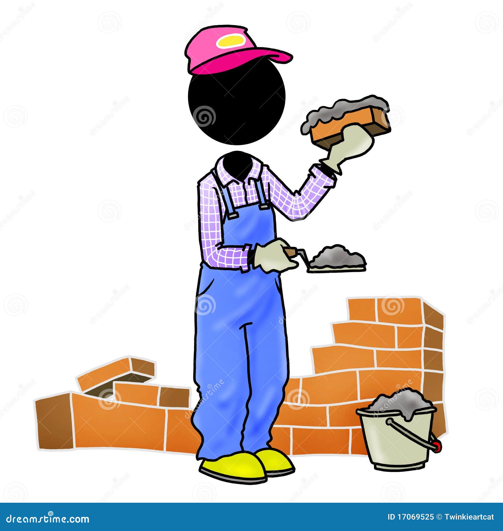 Bricklayer stock illustration. Illustration of action - 17069525