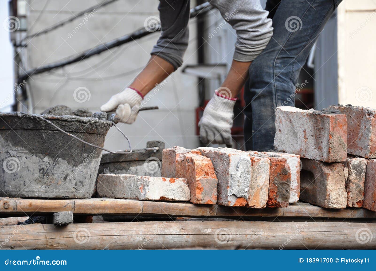 Bricklayer stock photo. Image of construct, site, bricklayer - 18391700