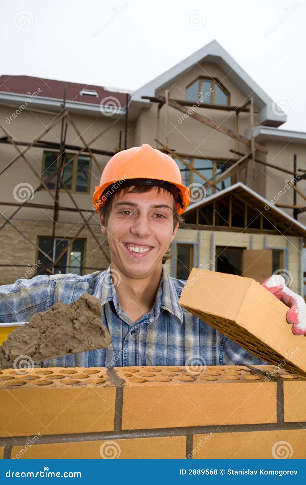 Bricklayer stock photo. Image of mason, exterior, frame - 2889568