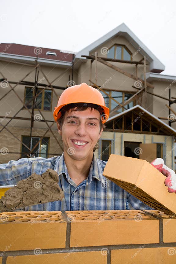 Bricklayer stock photo. Image of mason, exterior, frame - 2889568