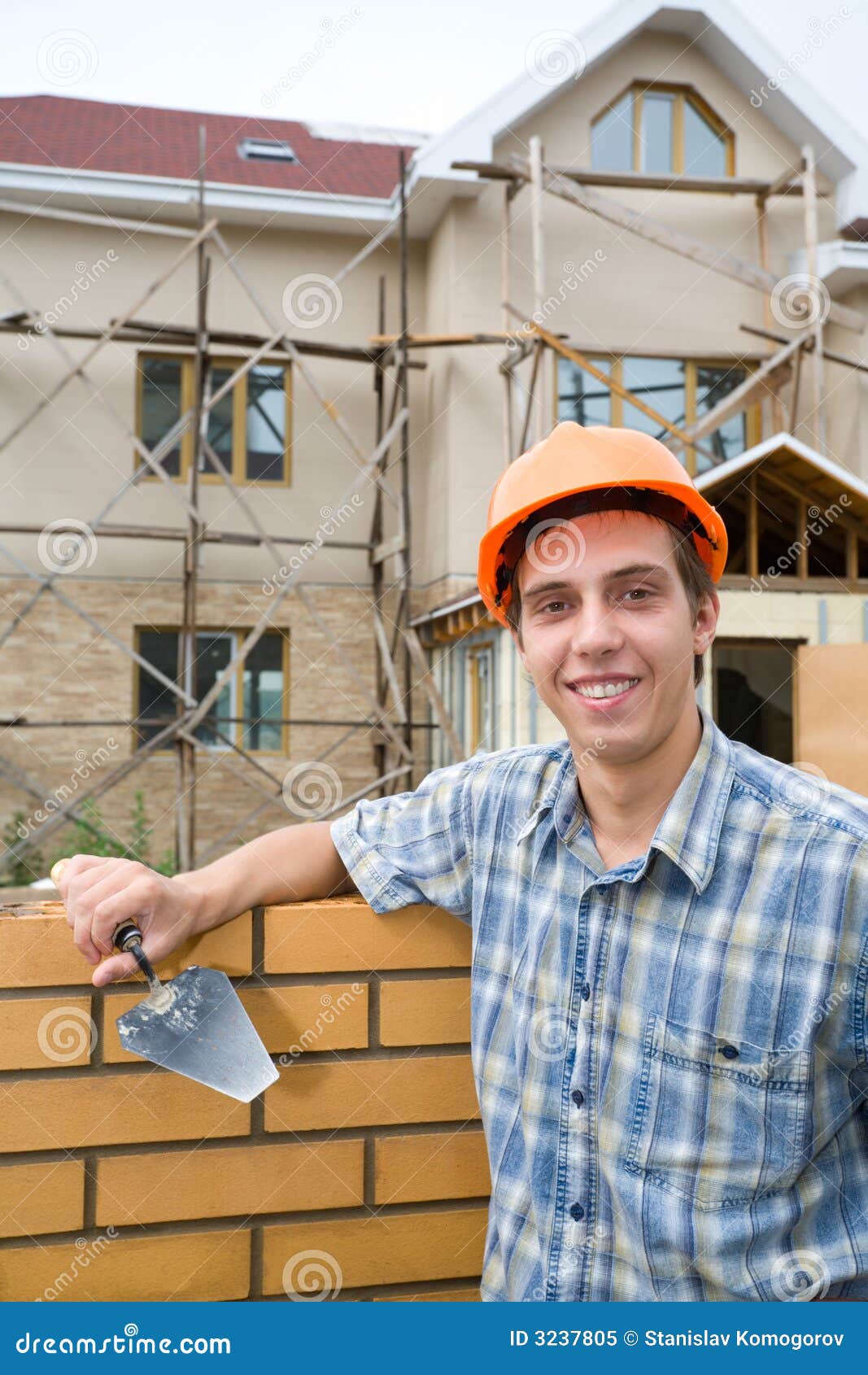 Bricklayer stock image. Image of builder, employment, collar - 3237805