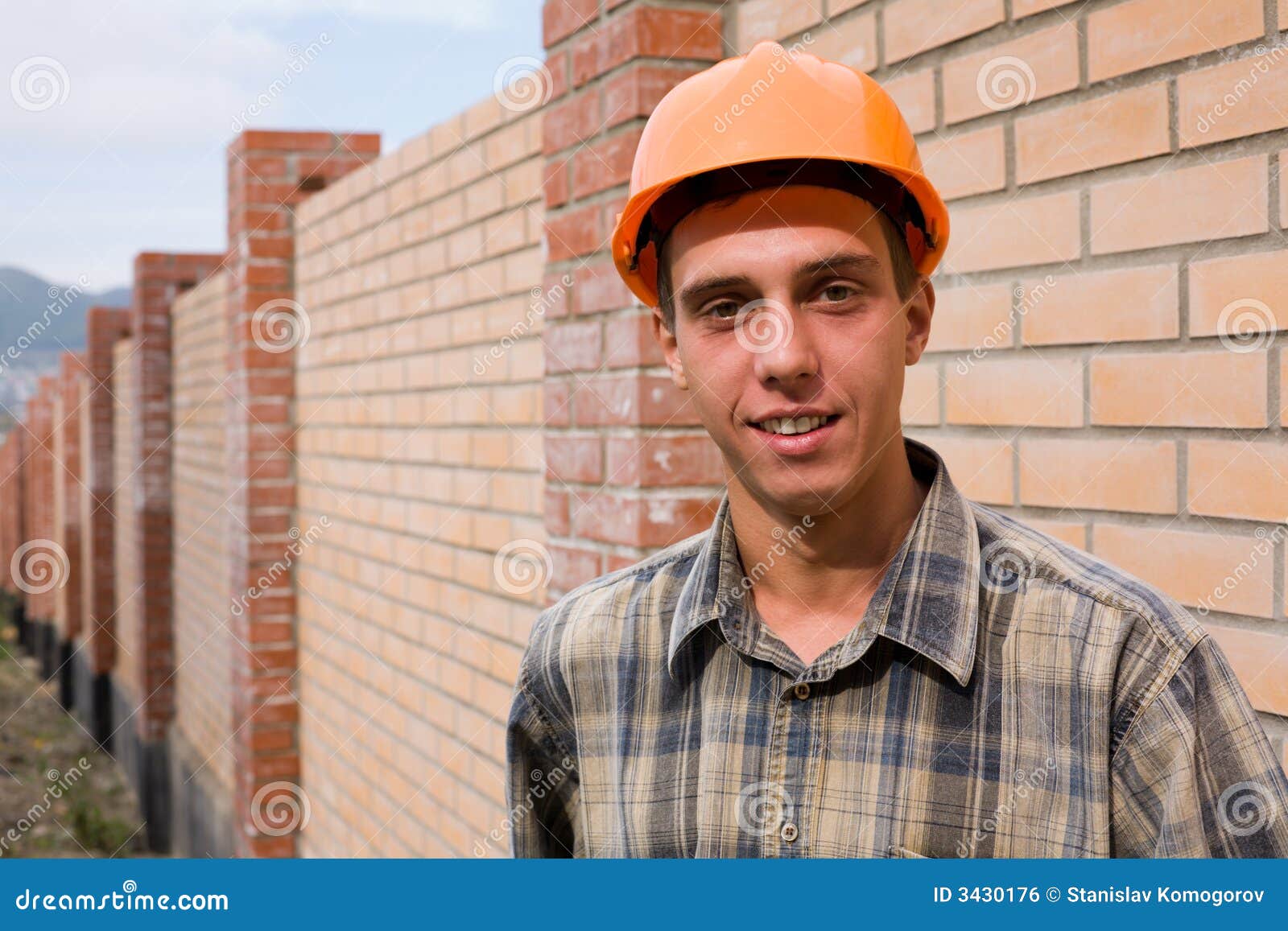 Bricklayer stock photo. Image of cement, manual, concrete - 3430176