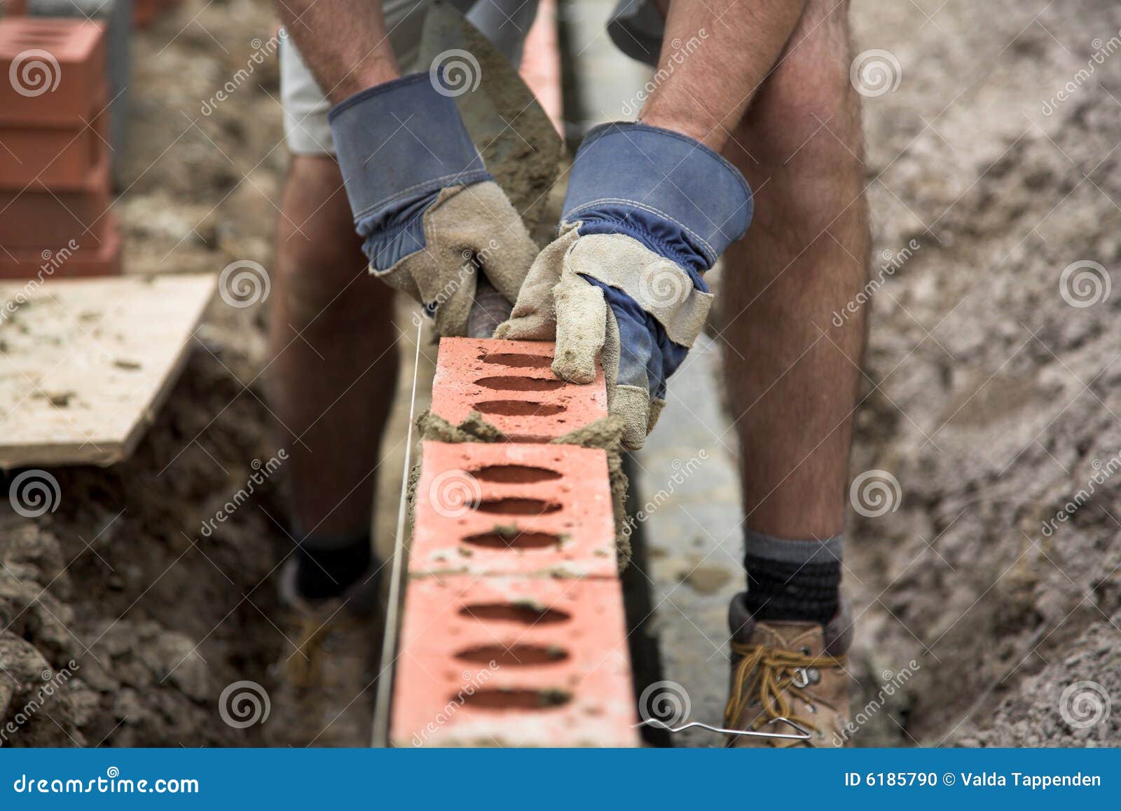 Bricklayer stock photo. Image of trowel, bricks, cement - 6185790