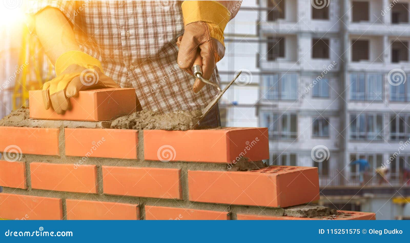 Bricklayer stock image. Image of layer, constructor - 115251575