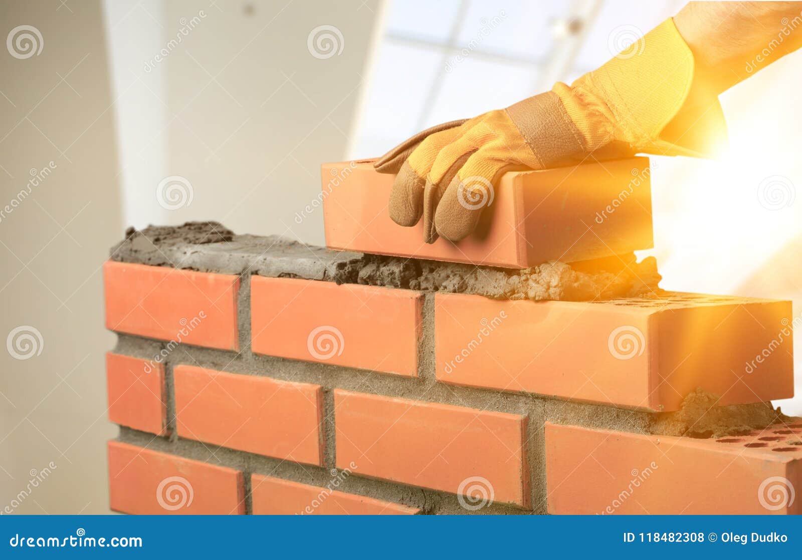 Bricklayer stock photo. Image of bricklayer, hammer - 118482308