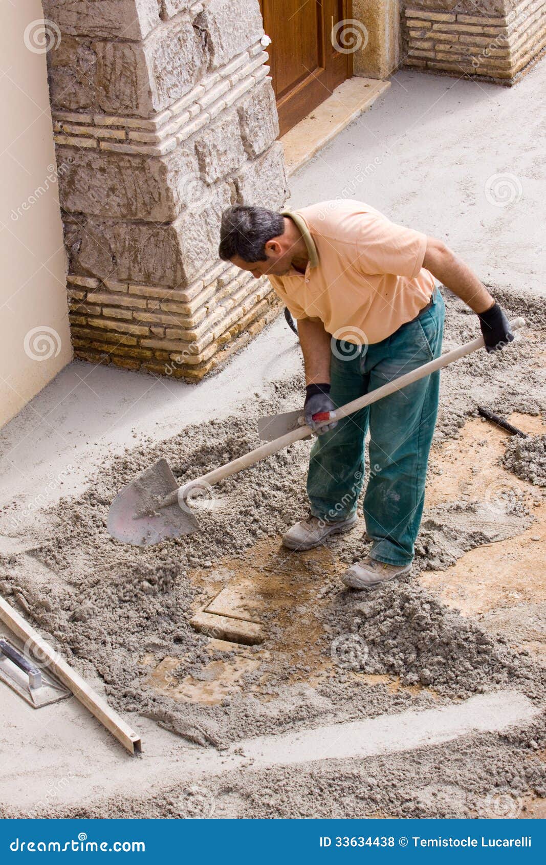 Bricklayer stock photo. Image of professional, block - 33634438