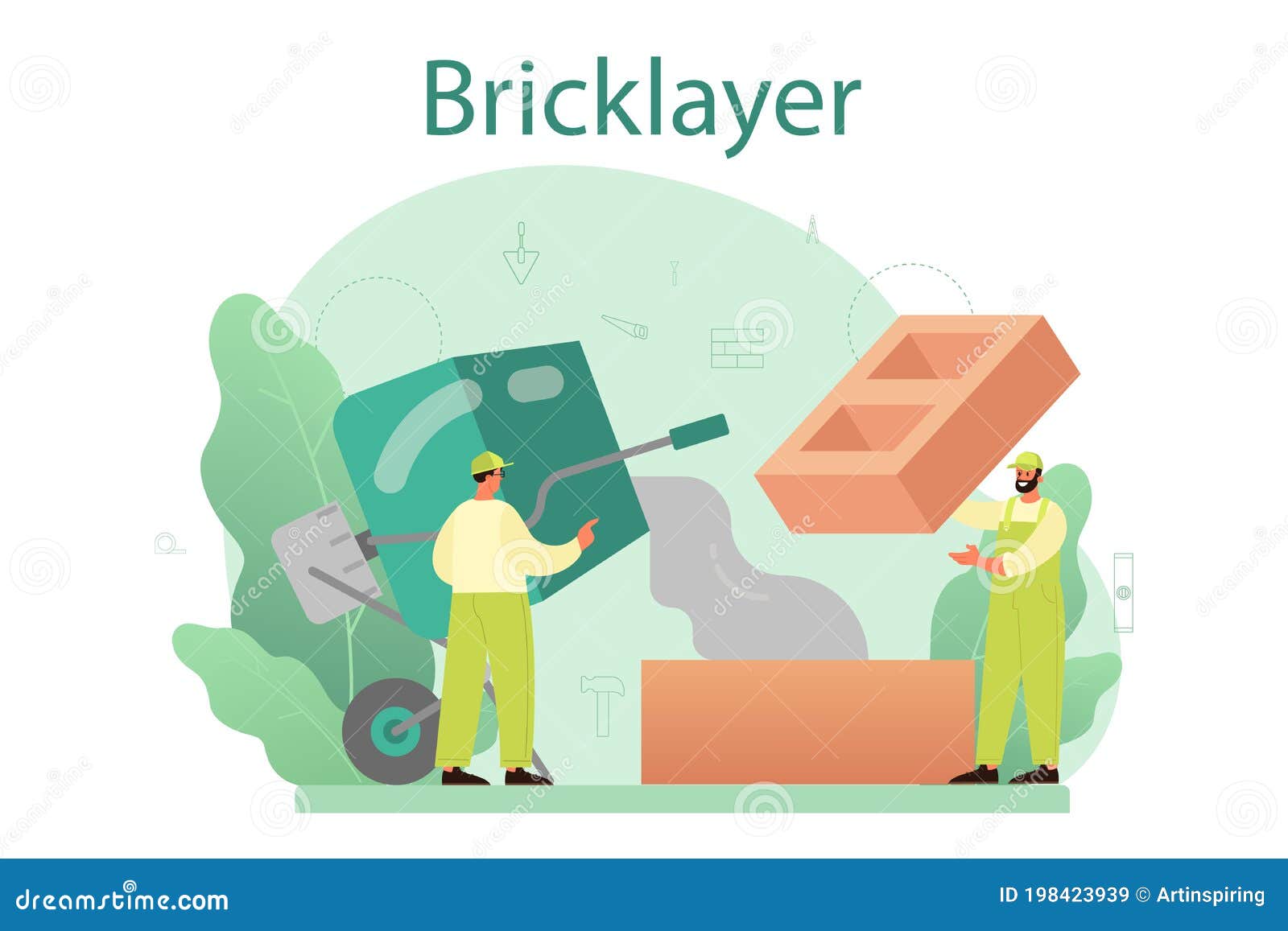 Bricklayer Concept. Professional Builder Constructing a Brick Wall ...