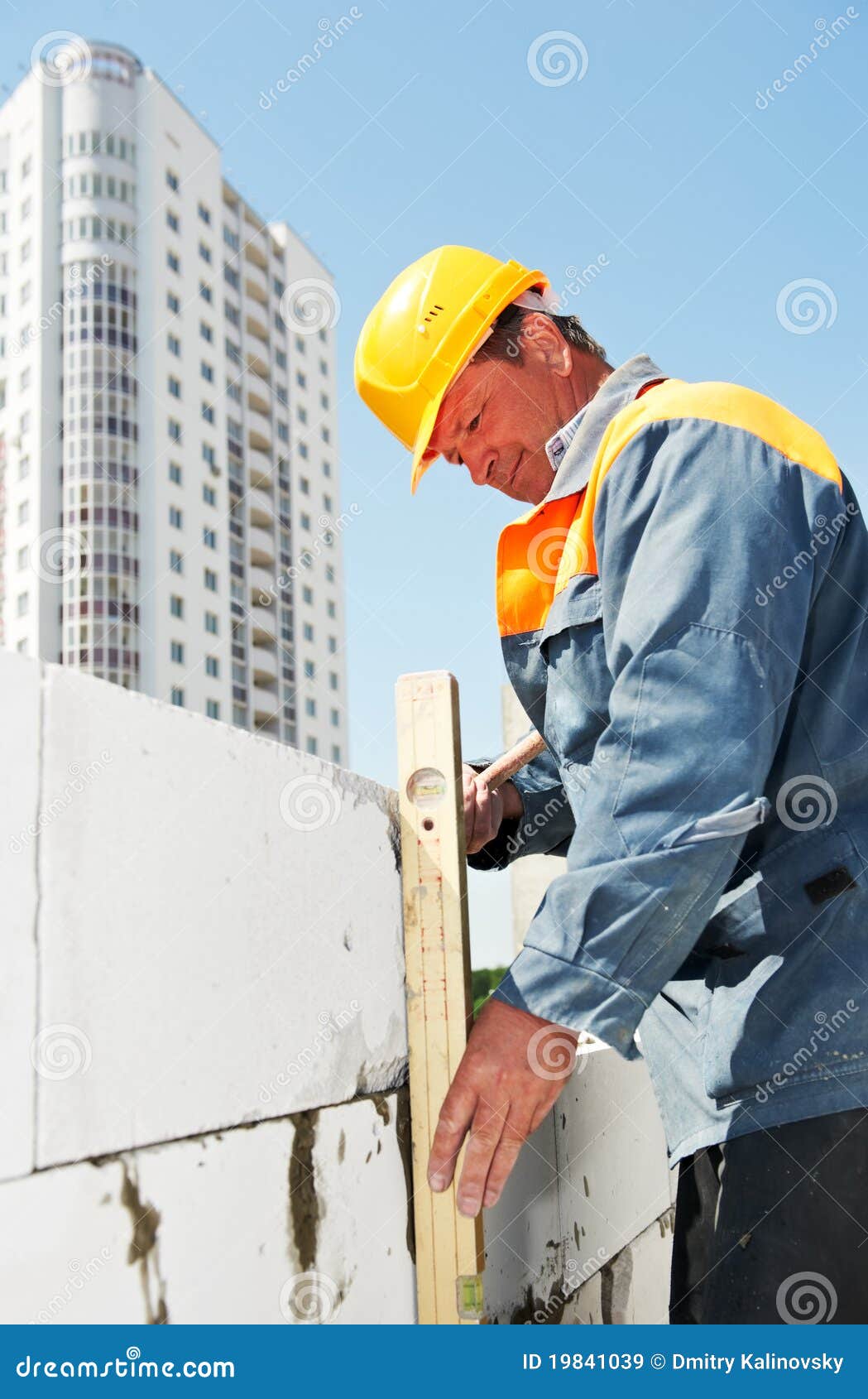 Bricklayer at Construction Masonry Stock Image - Image of occupation ...