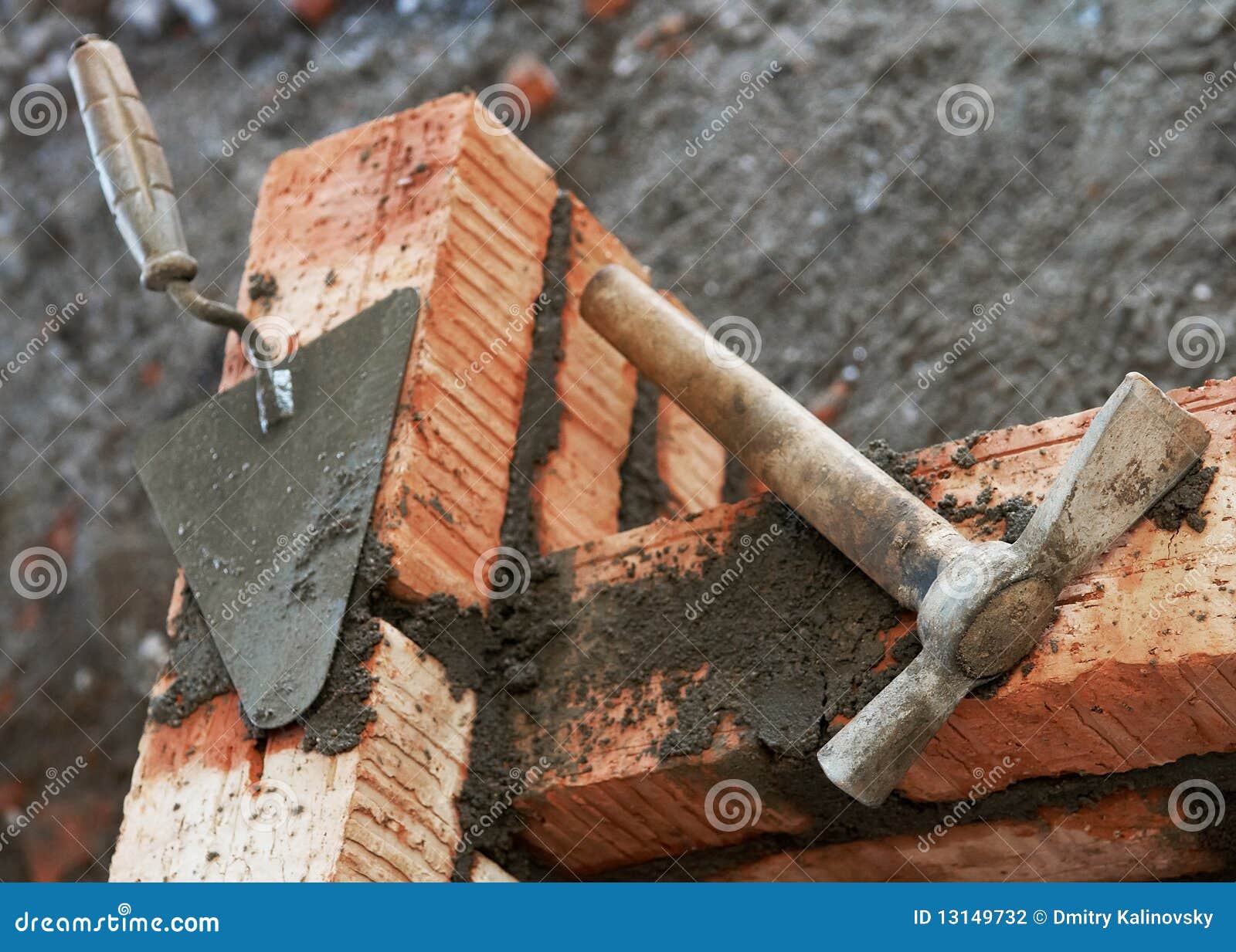Bricklayer Equipment Trowel Stock Photo - Image of repairing, outdoors ...