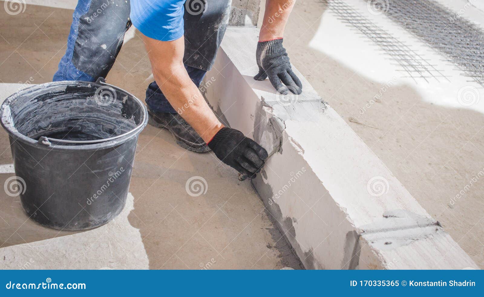 Bricklayer Laying Blocks Royalty-Free Stock Photo | CartoonDealer.com ...