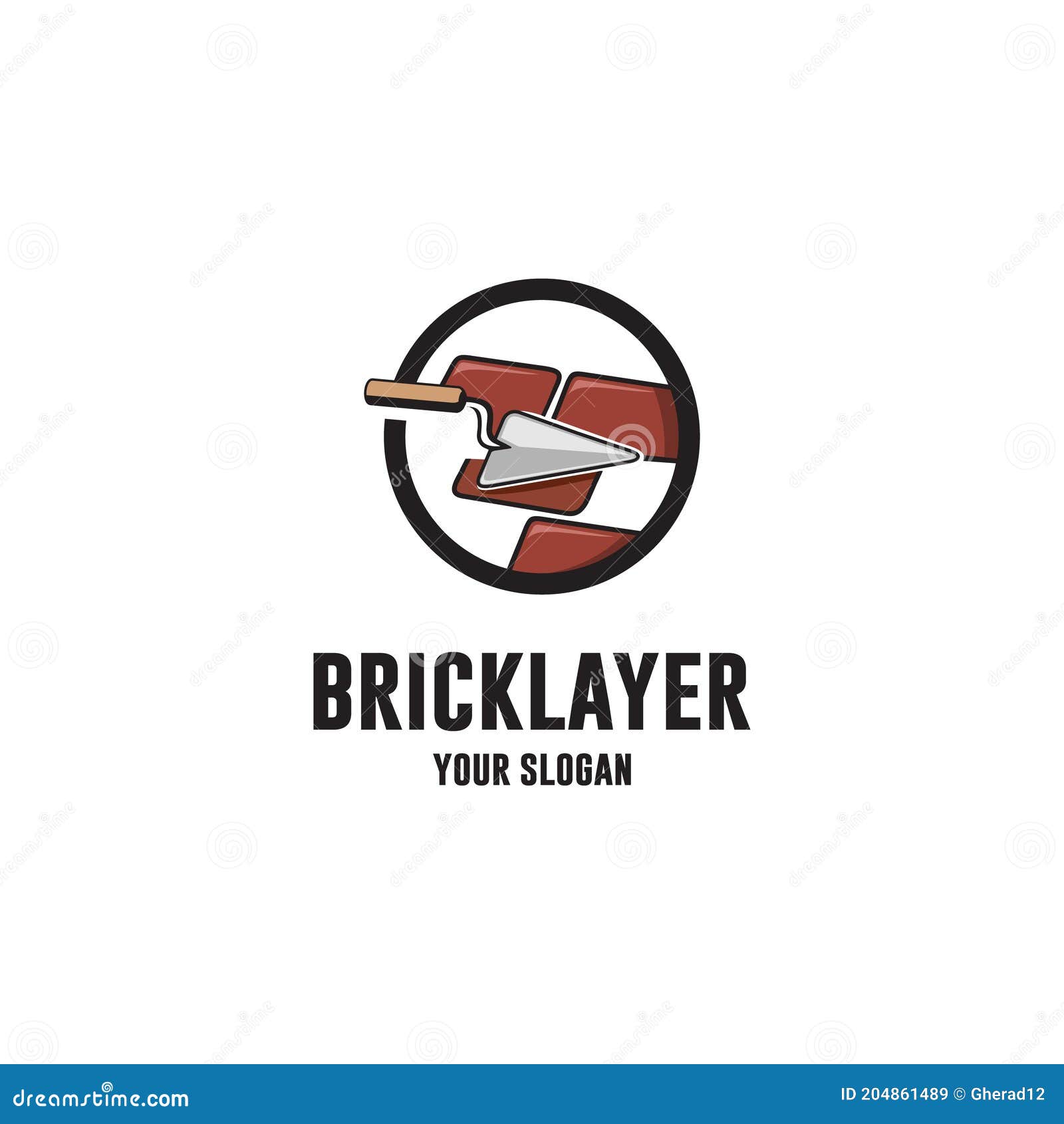 Bricklayer Logo with Concrete Masonry Stock Illustration - Illustration ...