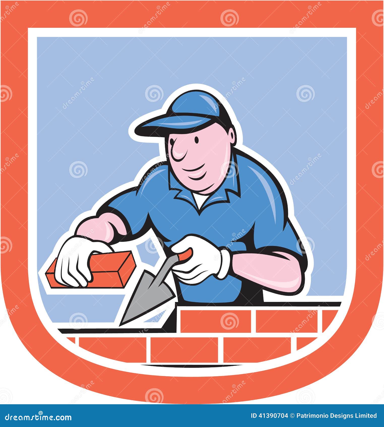 Bricklayer Mason Plasterer Worker Cartoon Stock Vector - Illustration ...