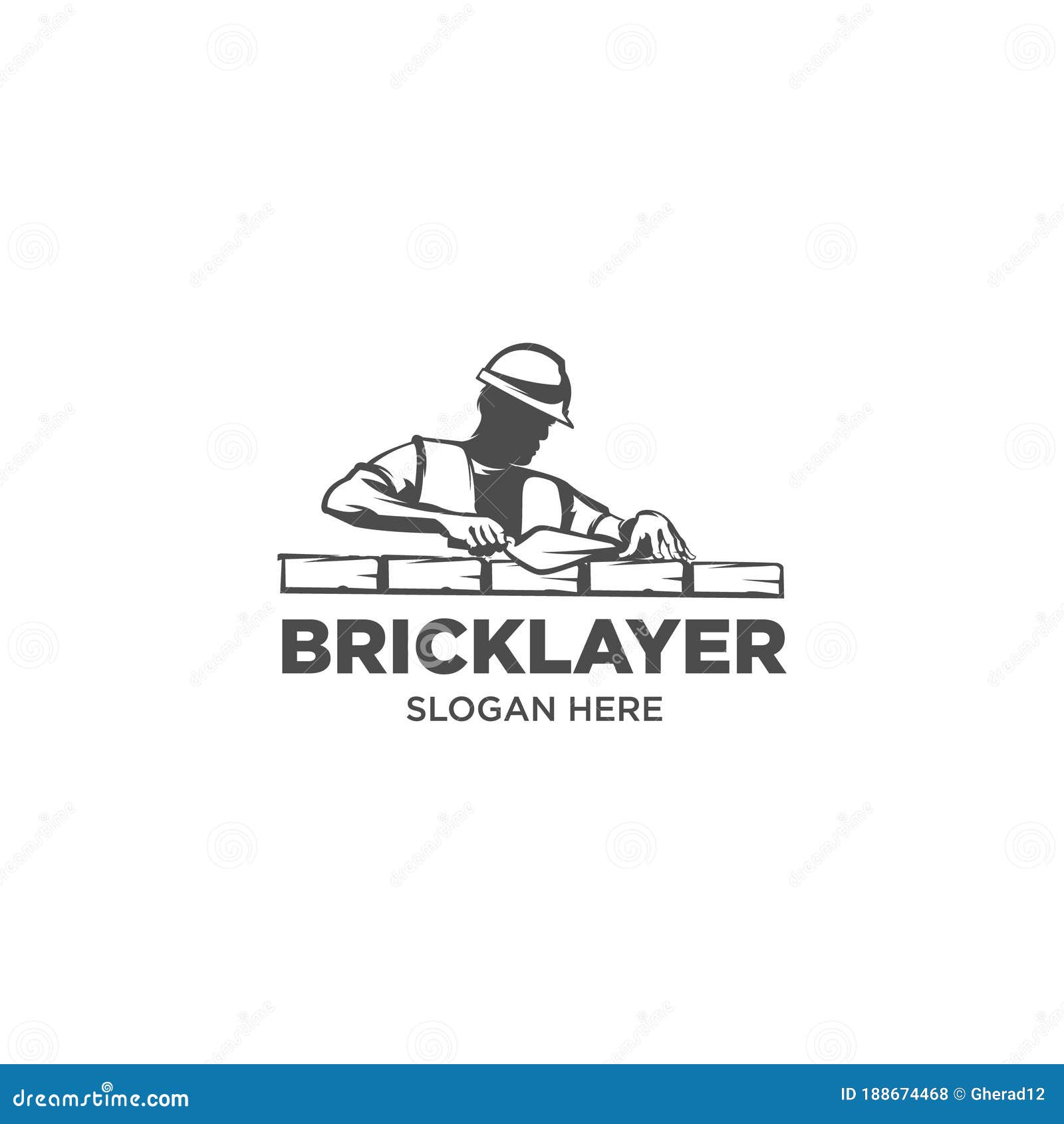 Bricklayer Masons Work Silhouette Logo Stock Illustration ...