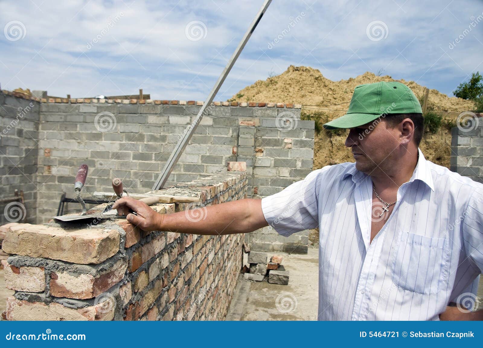 Bricklayer portrait stock image. Image of mason, site - 5464721