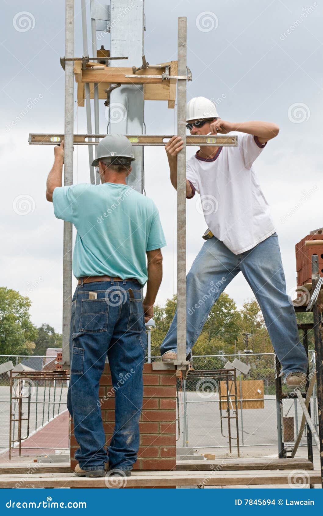 Bricklayer Teamwork stock photo. Image of craftsmanship - 7845694