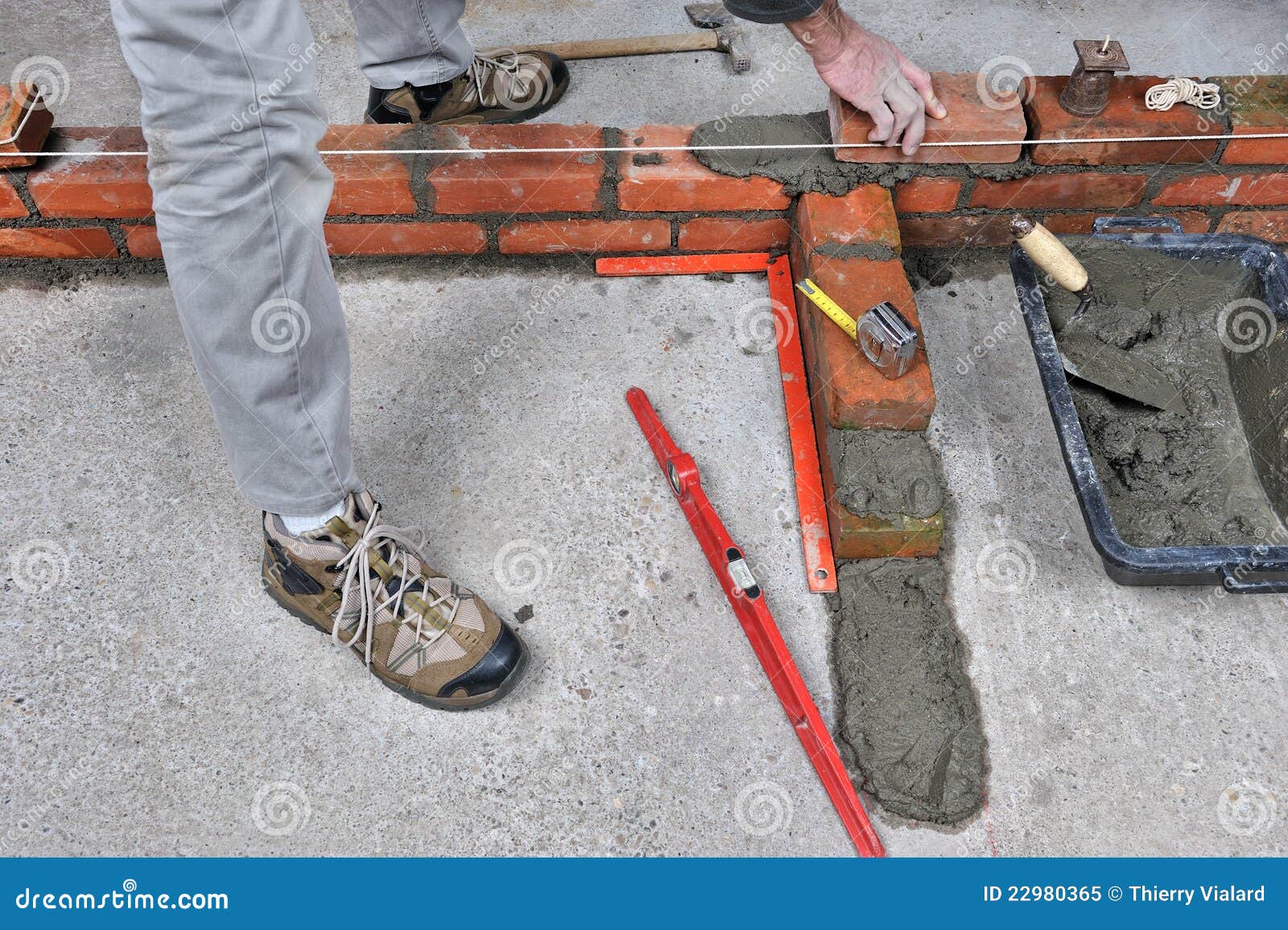 Bricklayer three stock image. Image of mortar, home, trade - 22980365
