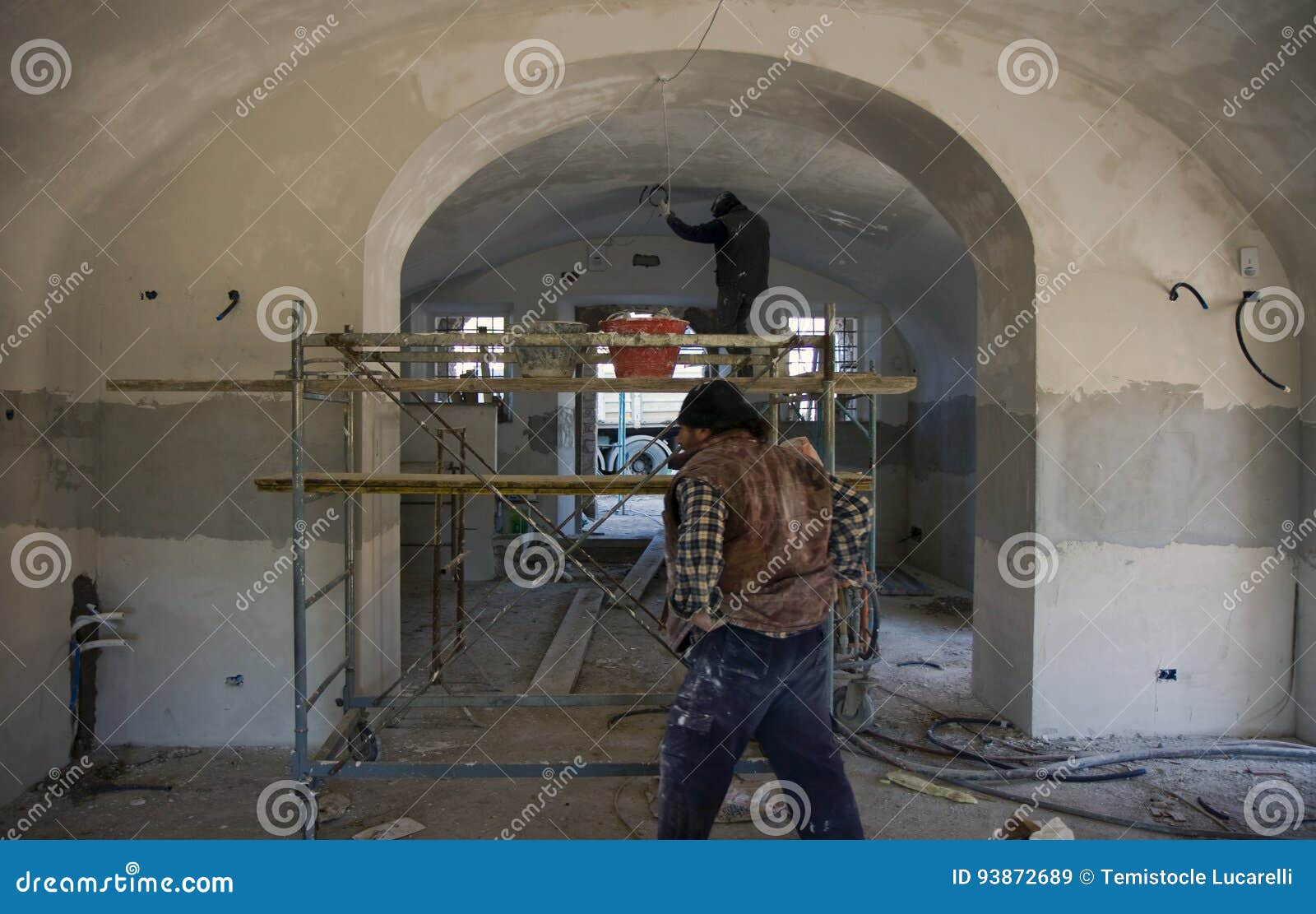 Bricklayer at work stock image. Image of constructor - 93872689