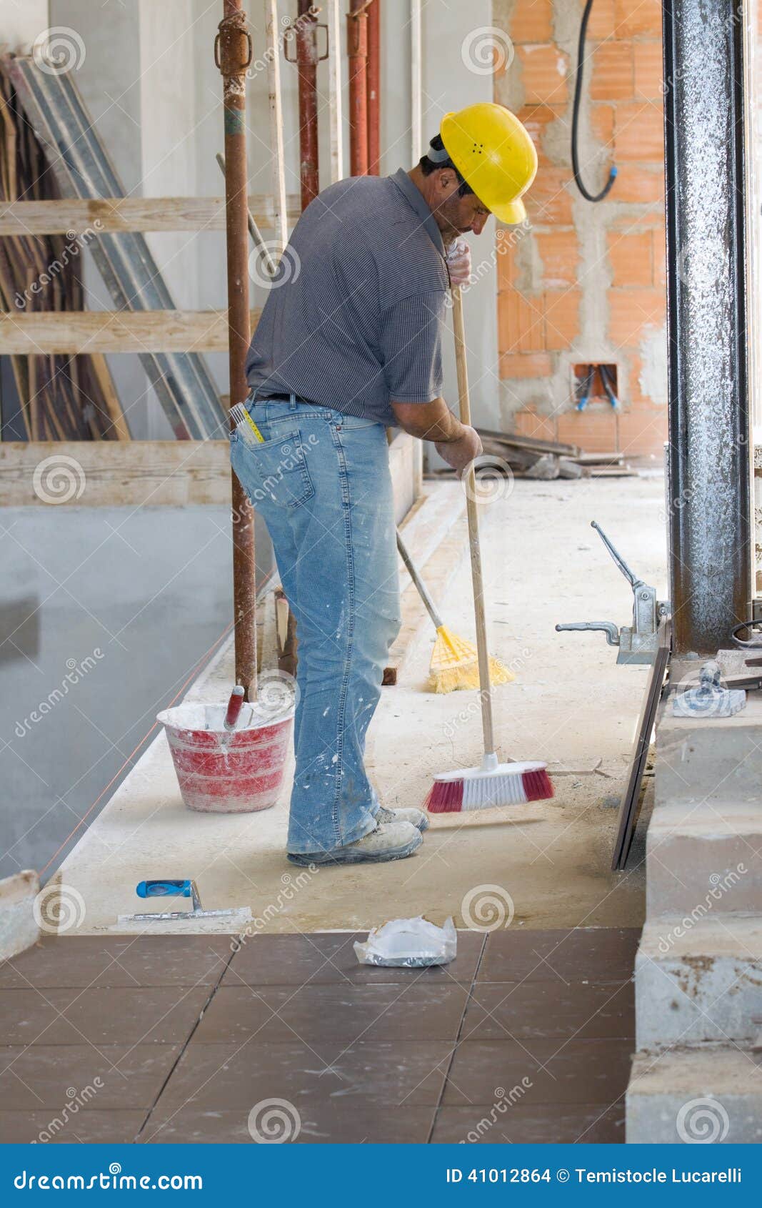 Bricklayer stock photo. Image of construction, cement - 41012864
