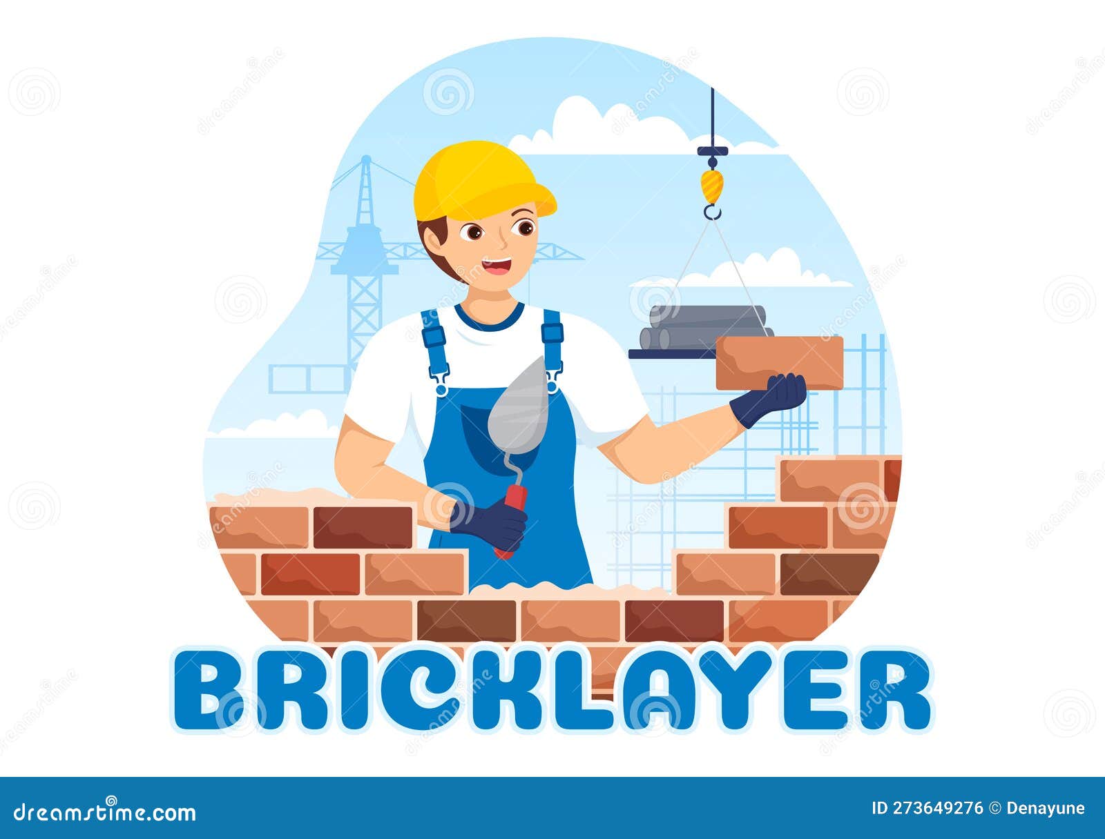 Bricklayer Worker Illustration with People Construction and Laying ...