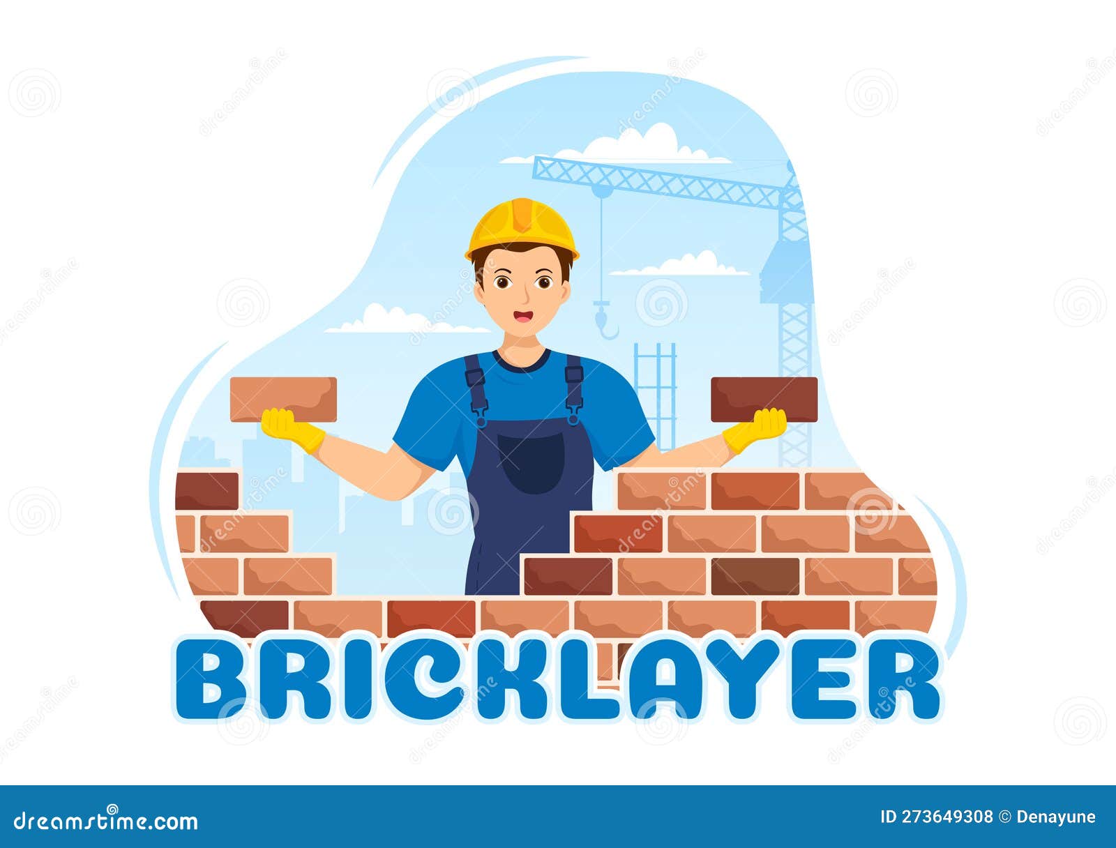 Bricklayer Worker Illustration with People Construction and Laying ...
