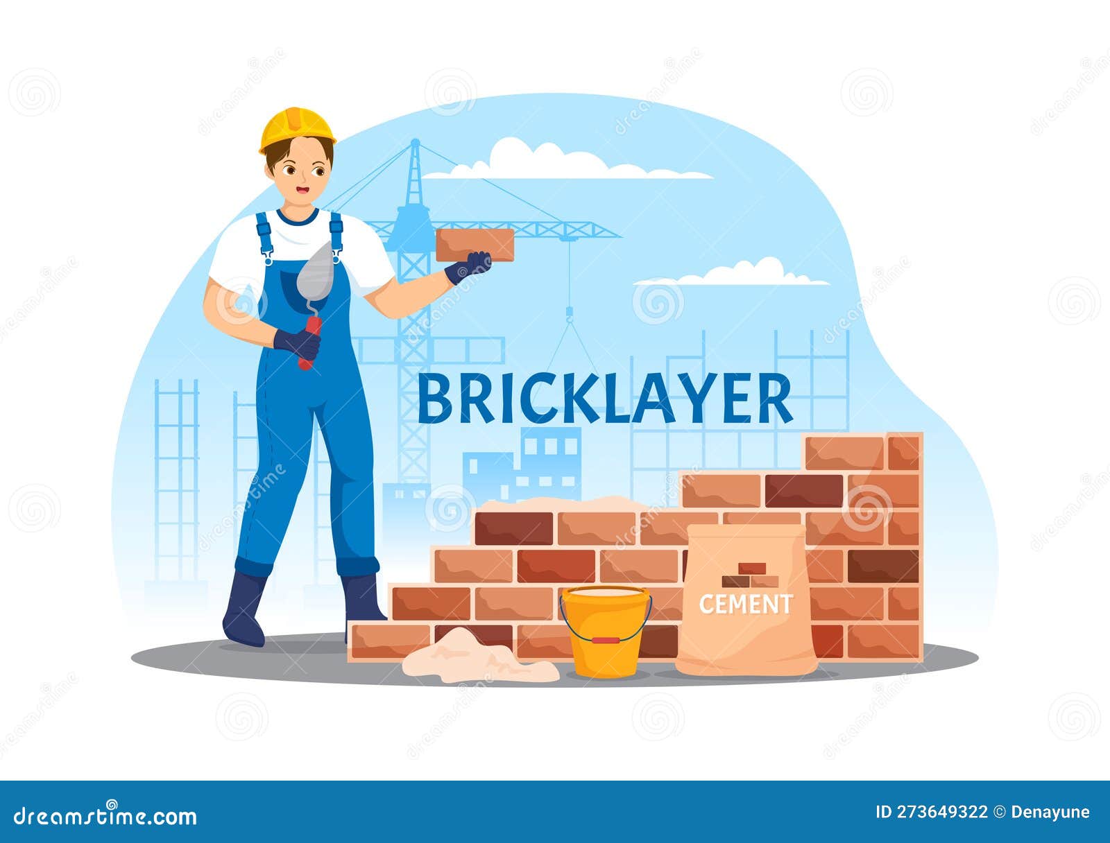 Bricklayer Worker Illustration With People Construction And Laying ...