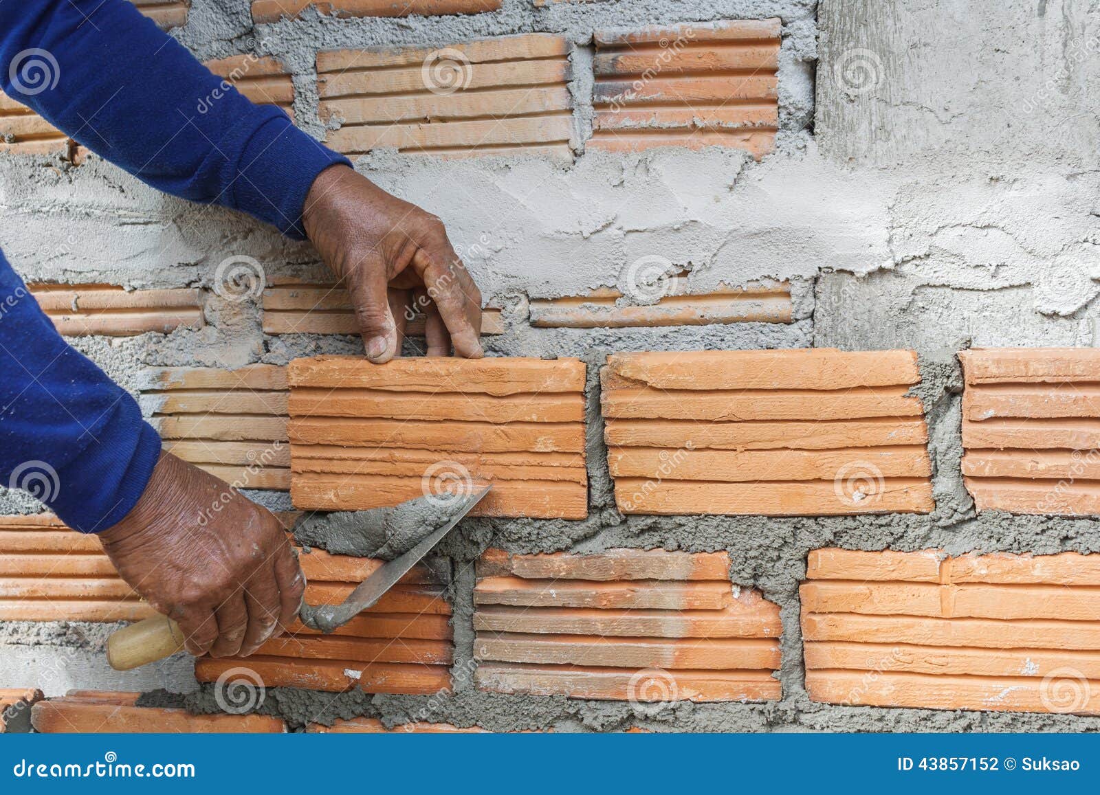 Bricklayer stock photo. Image of brickwork, architecture - 43857152