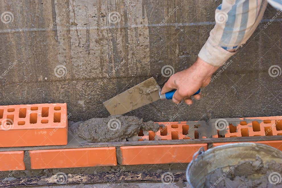 Bricklaying stock image. Image of cement, bricklaying - 13837943