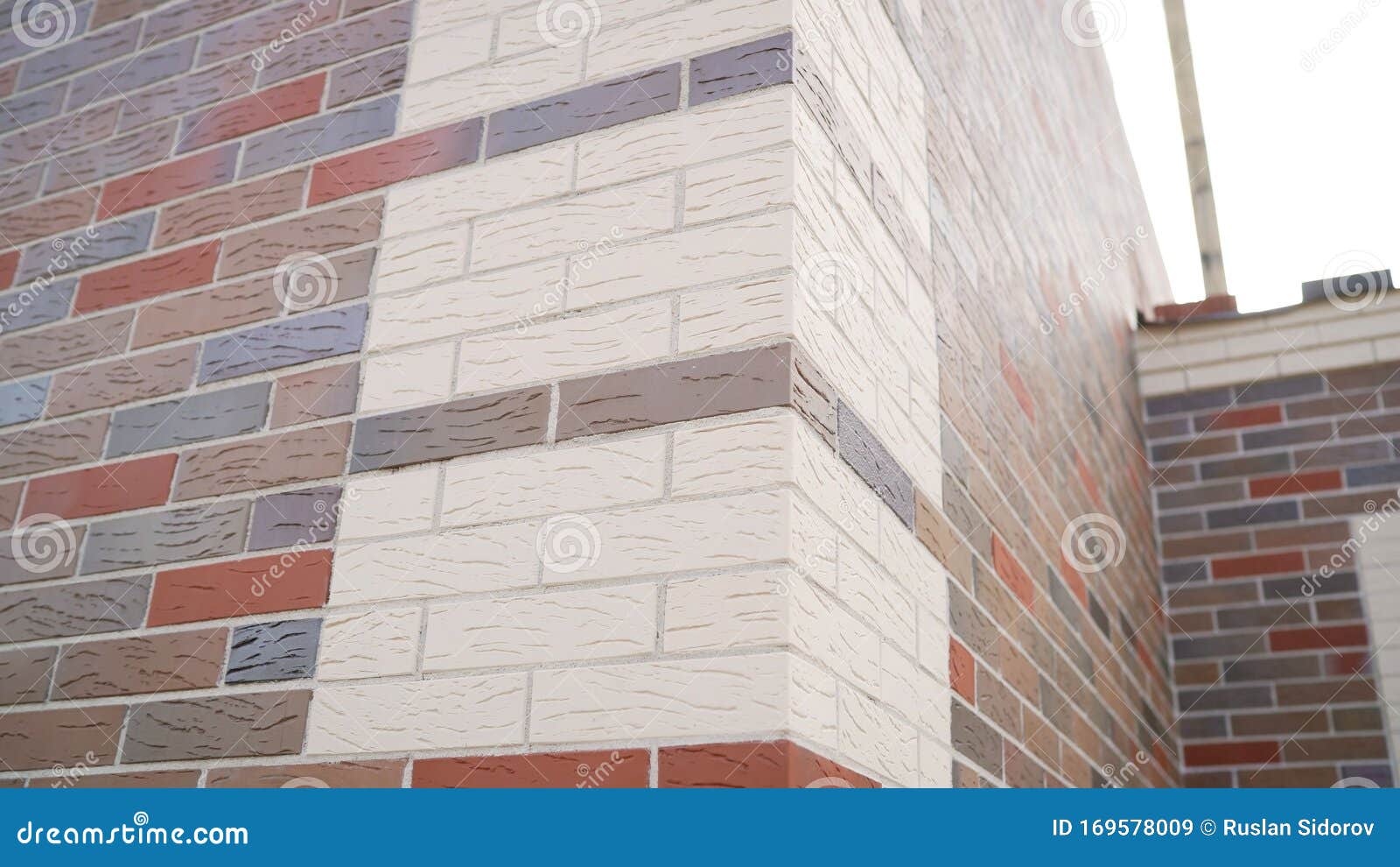 Bricklaying Isolated on White. Brickwork, Brick House Construction ...