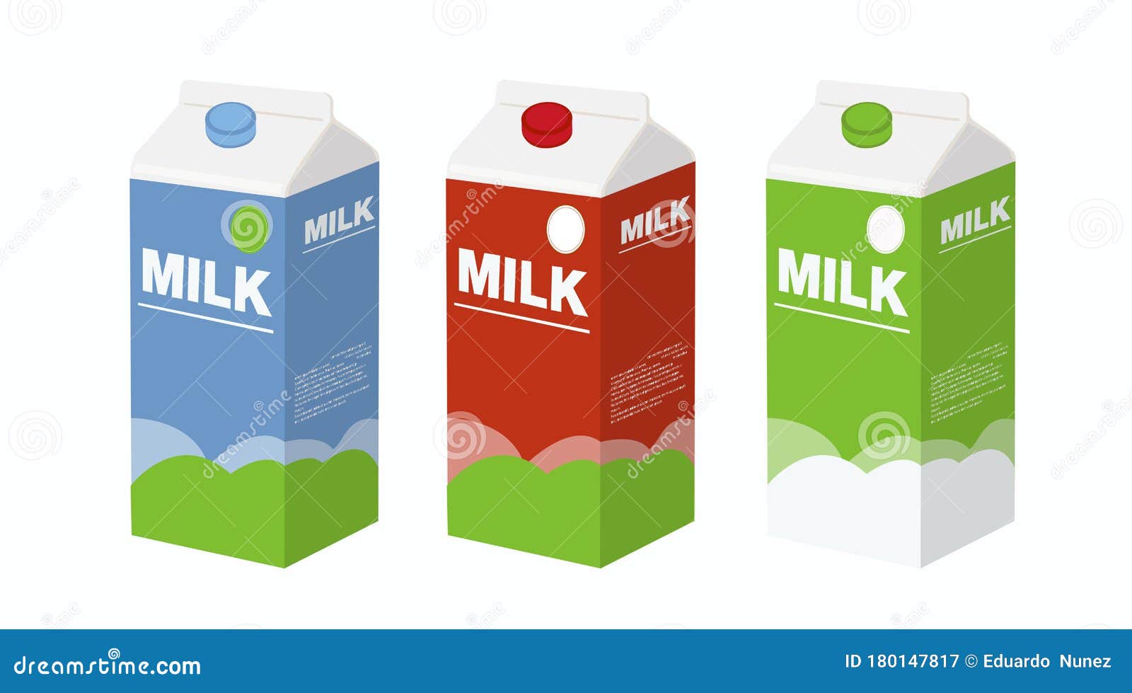 Collection of Milk Boxes. Milk Carton Mockup Packages Stock Vector ...