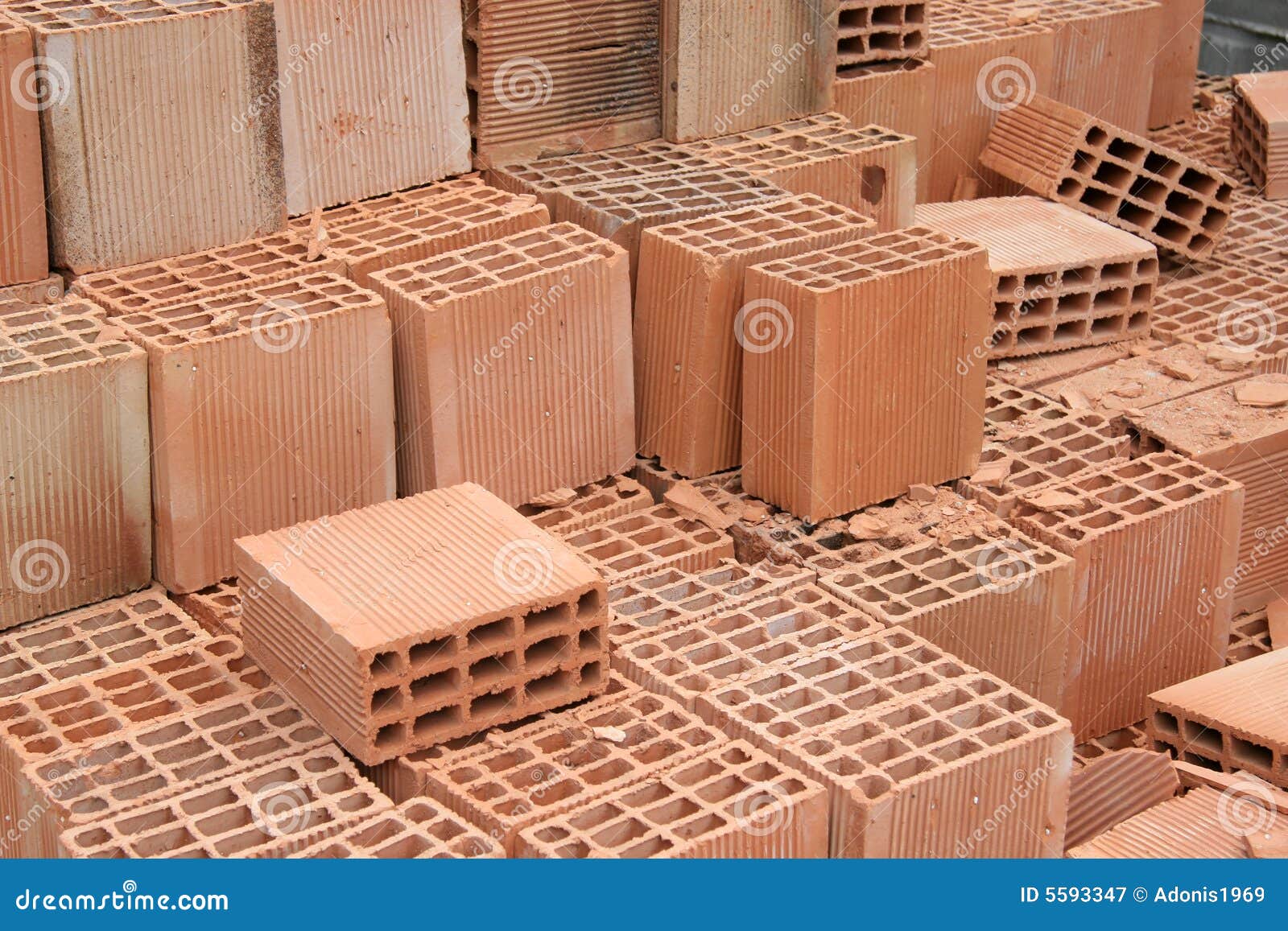 Bricks stock image. Image of pile, industry, perforated - 5593347