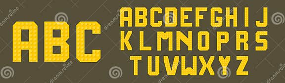 Creative and Colorful Building Block Letters. Brick Alphabet. Bold ...