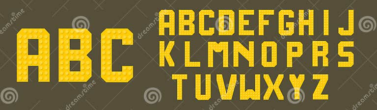 Creative and Colorful Building Block Letters. Brick Alphabet. Bold ...