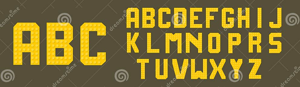 Creative and Colorful Building Block Letters. Brick Alphabet. Bold ...
