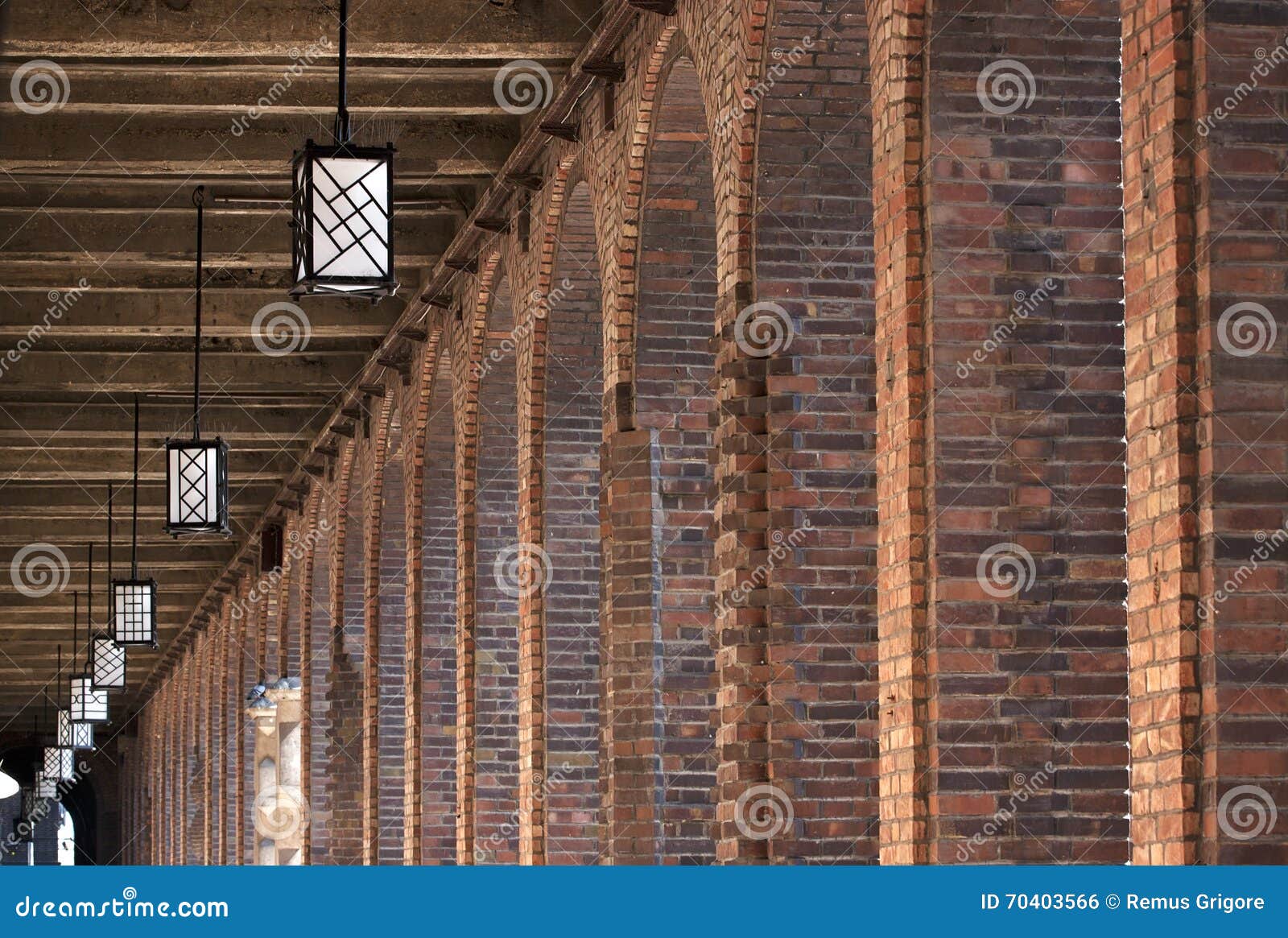 Bricks arcade - RAW format stock photo. Image of town - 70403566