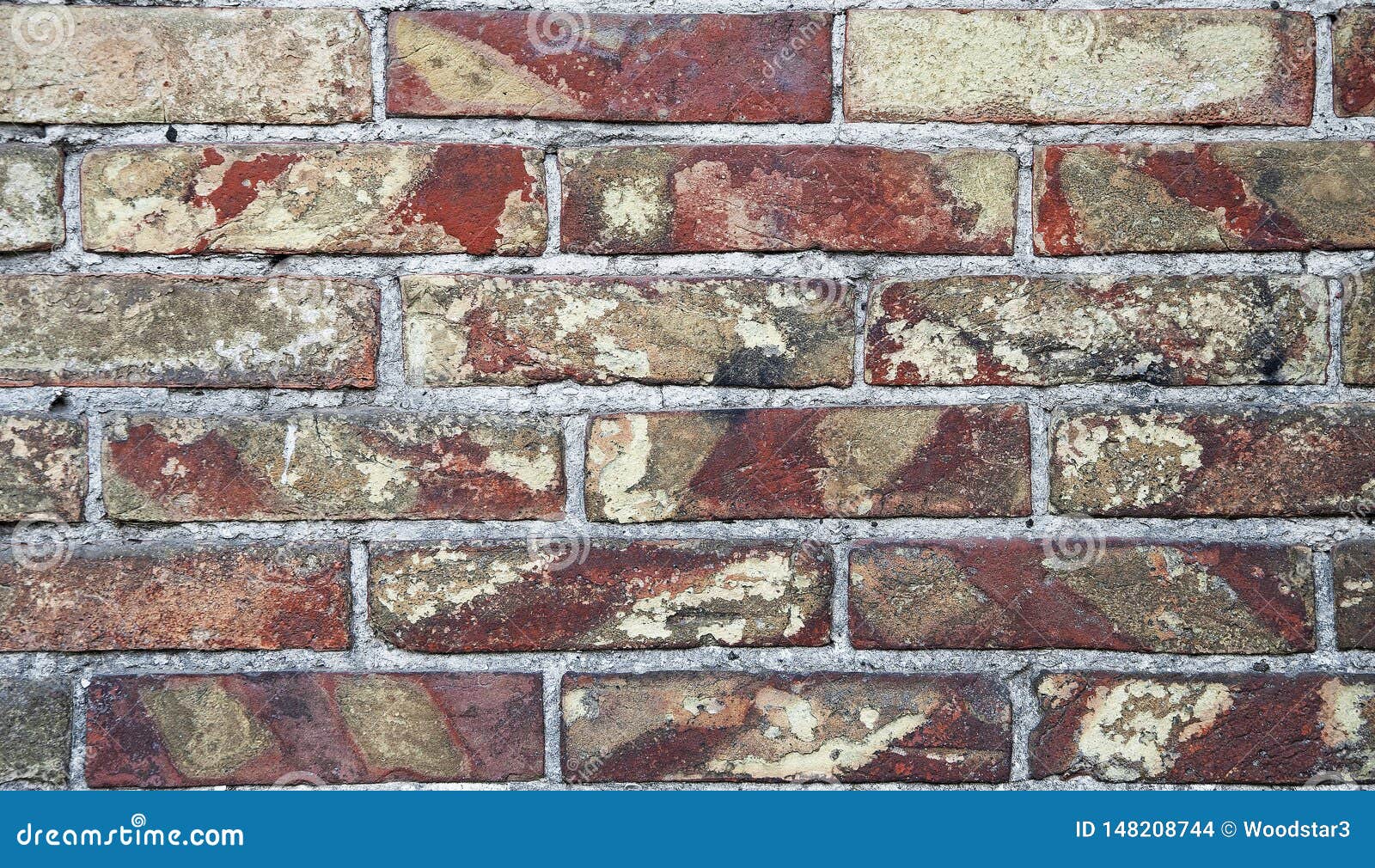 Bricks Background and Texture on the Wall. Poor Brick Cracks. Slits ...
