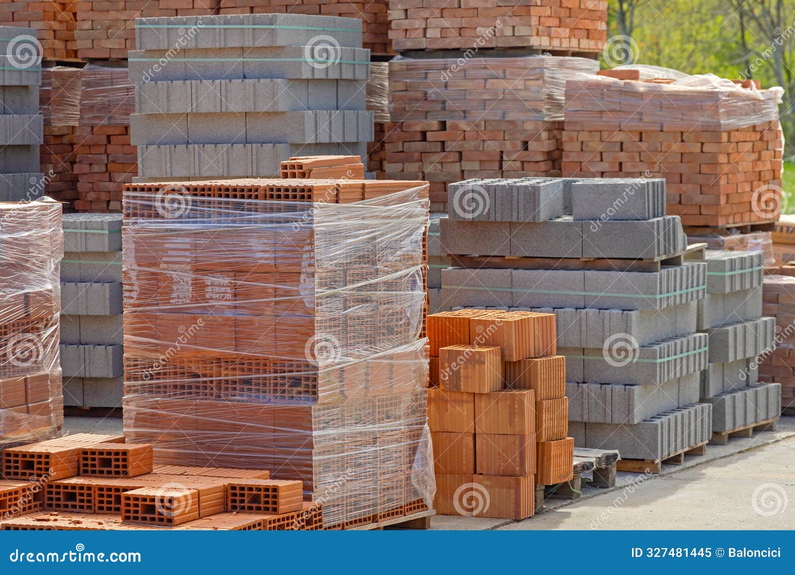 Construction Material Pallets Storage Stock Image - Image of ...