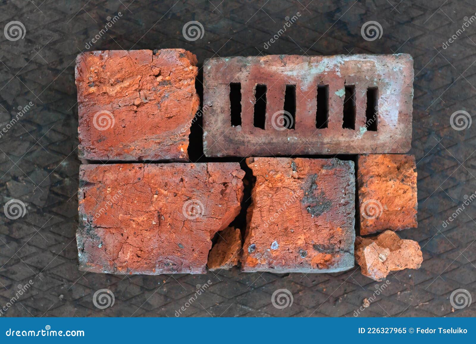 Bricks Composition on the Iron Plate. Stock Image - Image of vintage ...