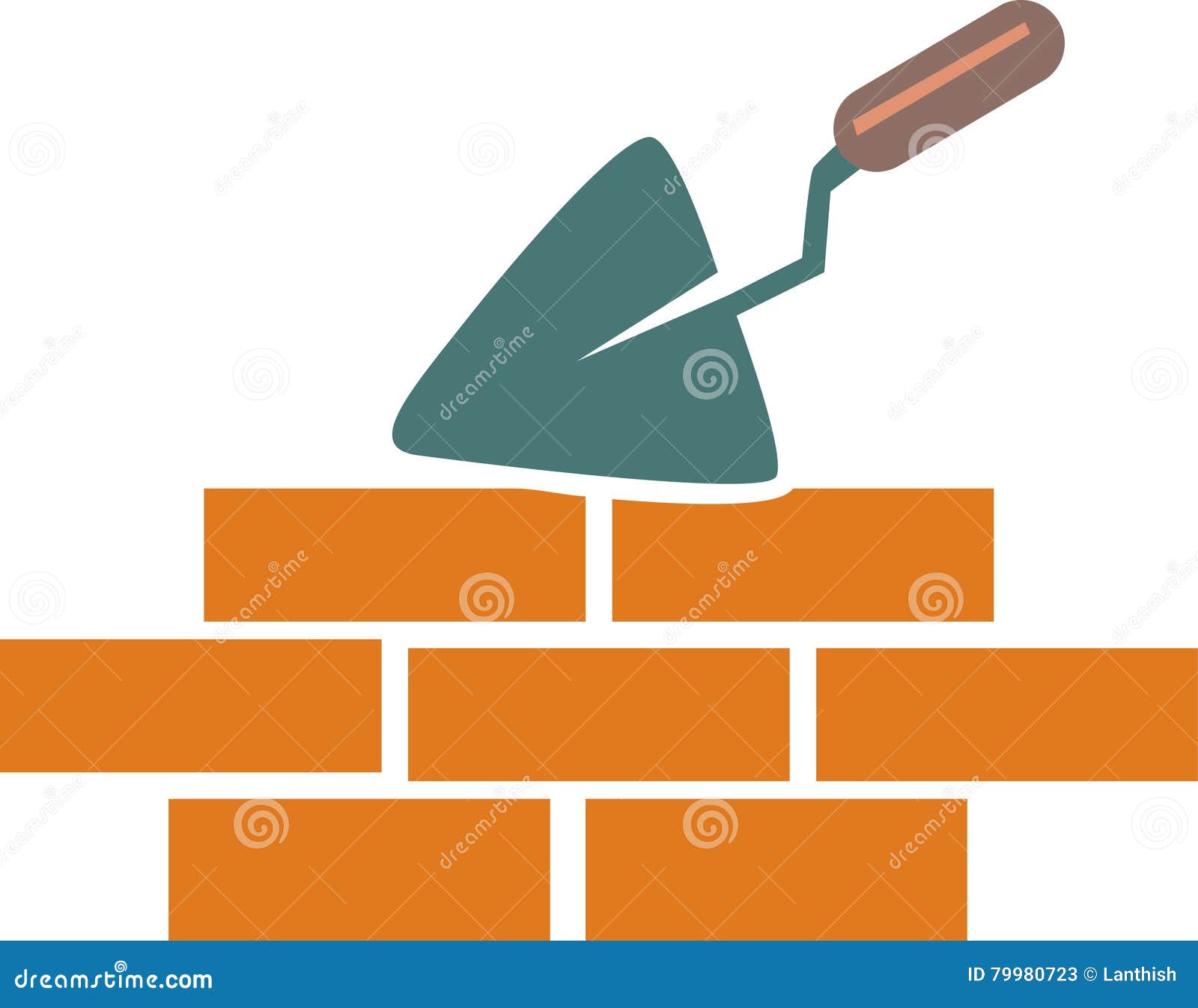 Bricks for construction stock vector. Illustration of blue - 79980723