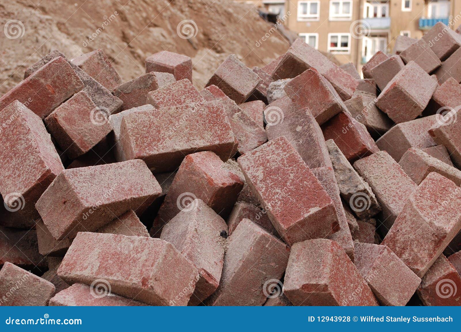Bricks at a Construction Site Stock Photo - Image of brown, close: 12943928
