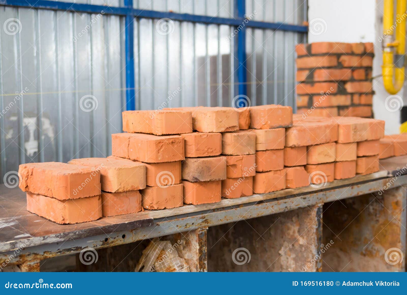 Bricks at a Construction Site Stock Photo - Image of cement, structure ...