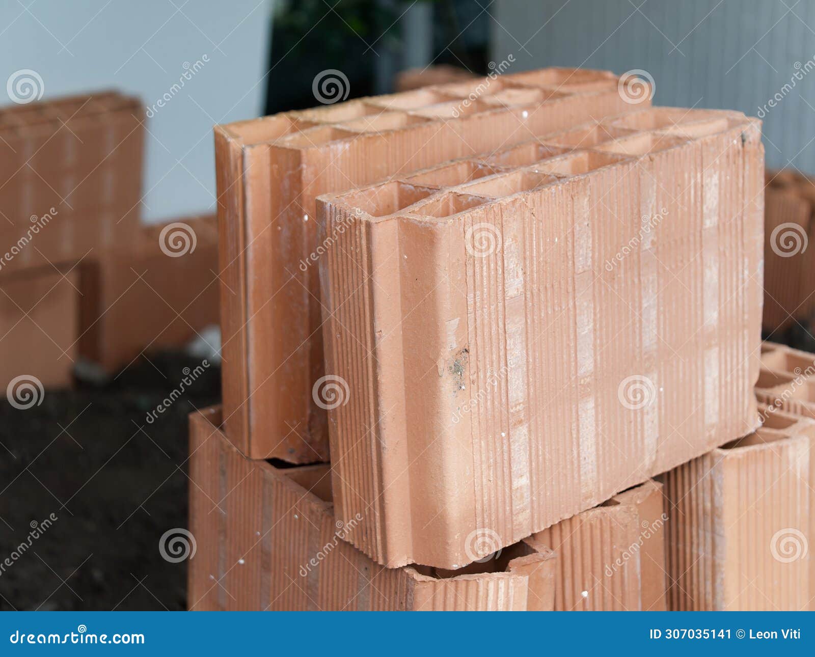 Bricks on a Construction Site Stock Image - Image of constructor ...