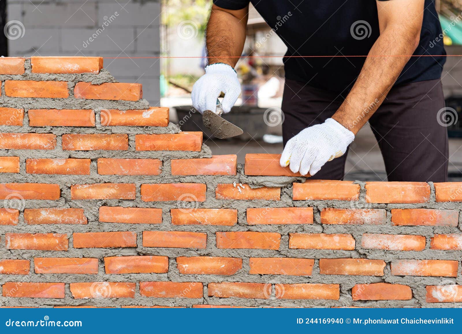 Bricks on Construction Site Stock Photo - Image of laborer, materials ...