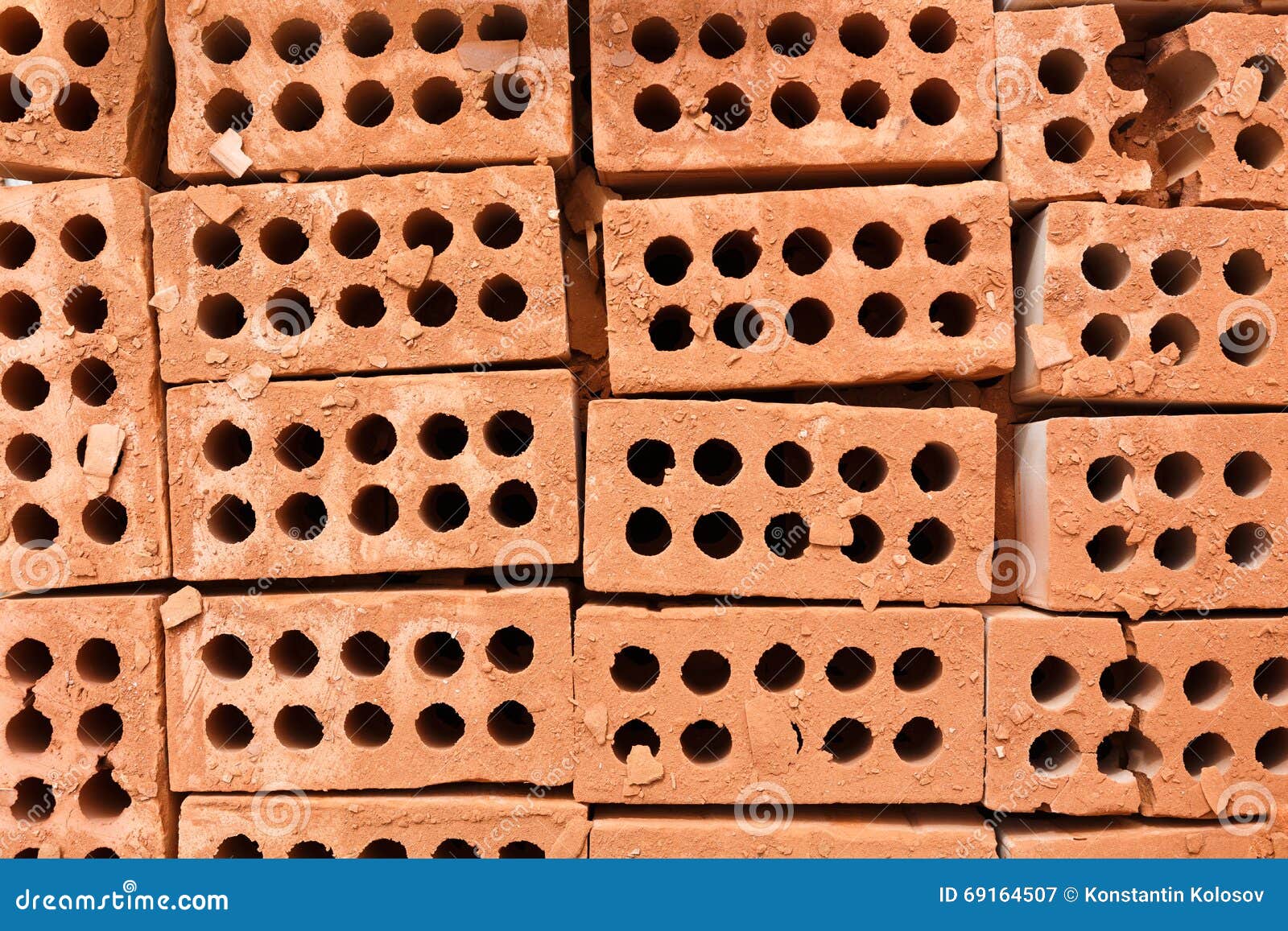 Bricks at the Construction Site - Top View Stock Image - Image of ...