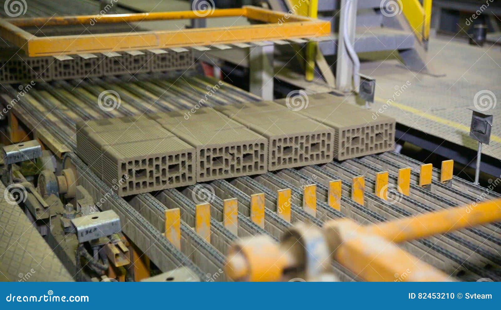 Bricks on the Conveyor Belt. Stock Footage - Video of product ...