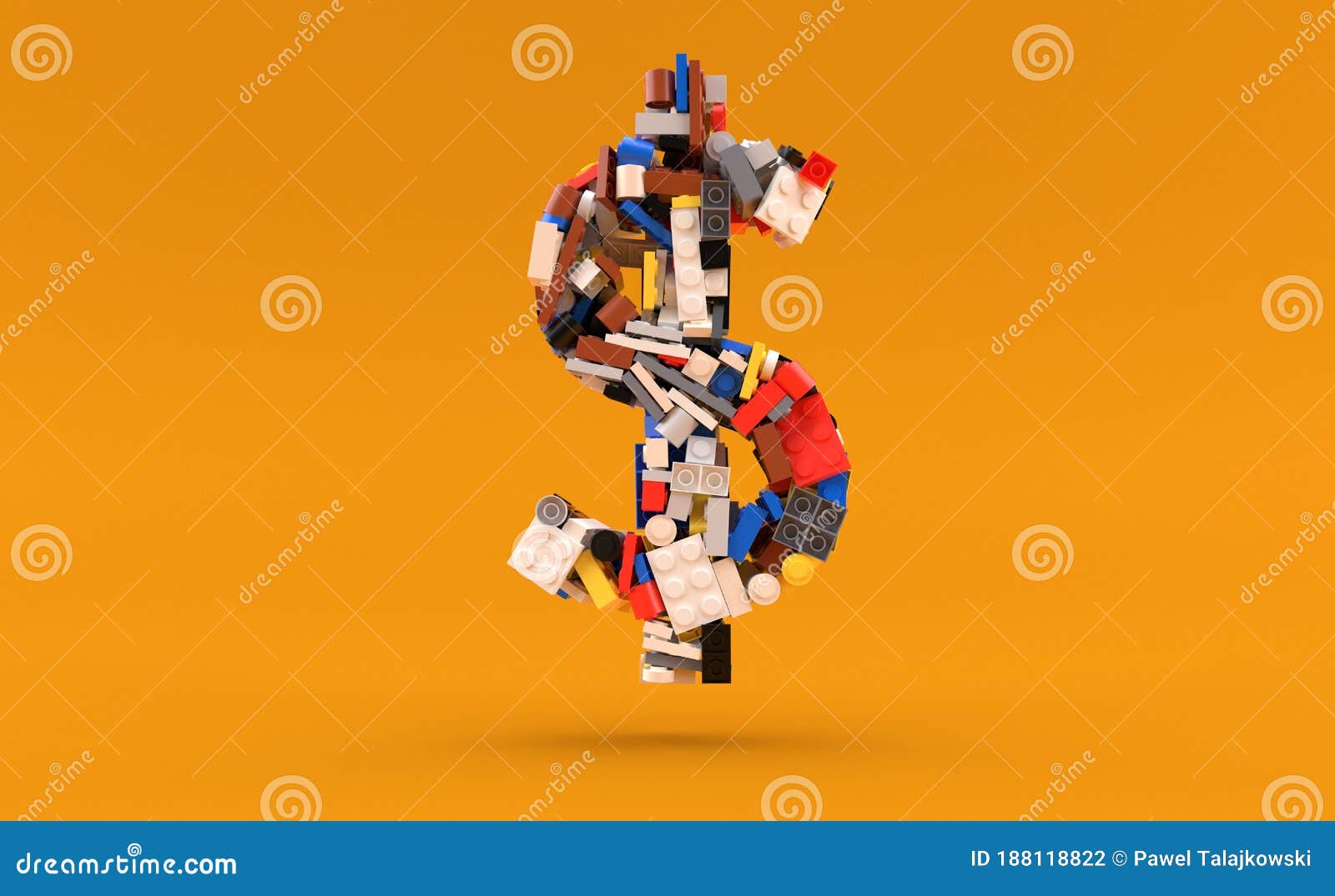 Bricks in dollar shape stock illustration. Illustration of building ...