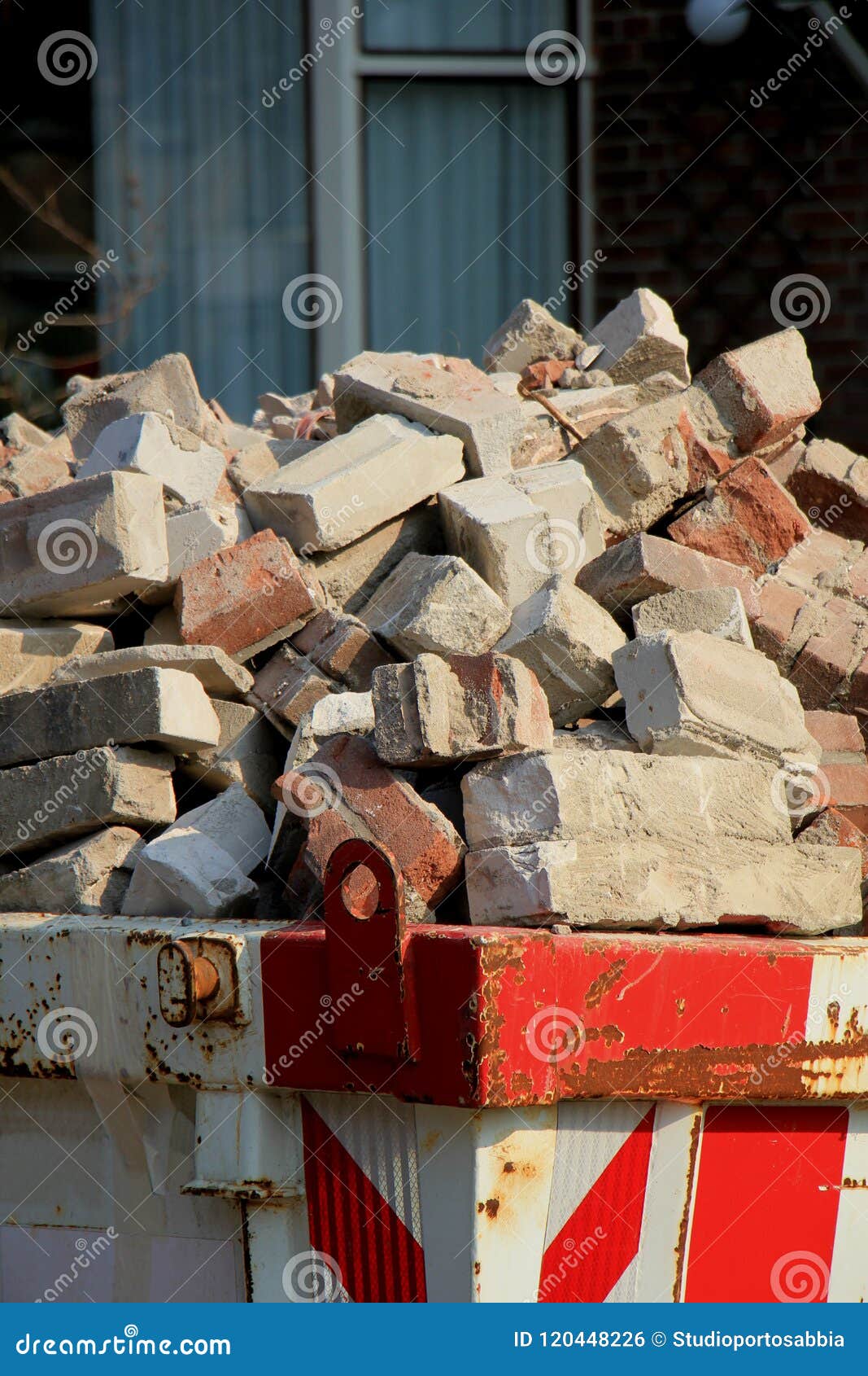 Loaded garbage dumpster stock photo. Image of renovating - 120448226