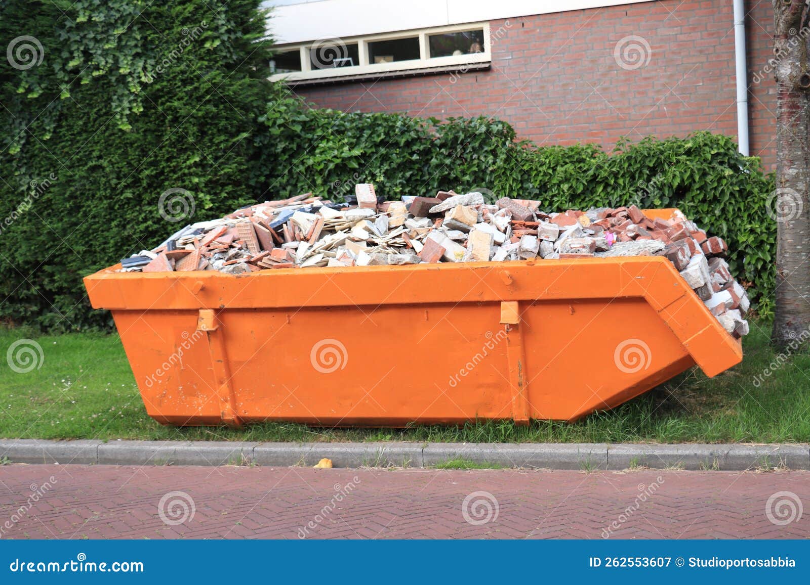 Bricks in a Garbage Dumpster Stock Image - Image of maintenance, house ...