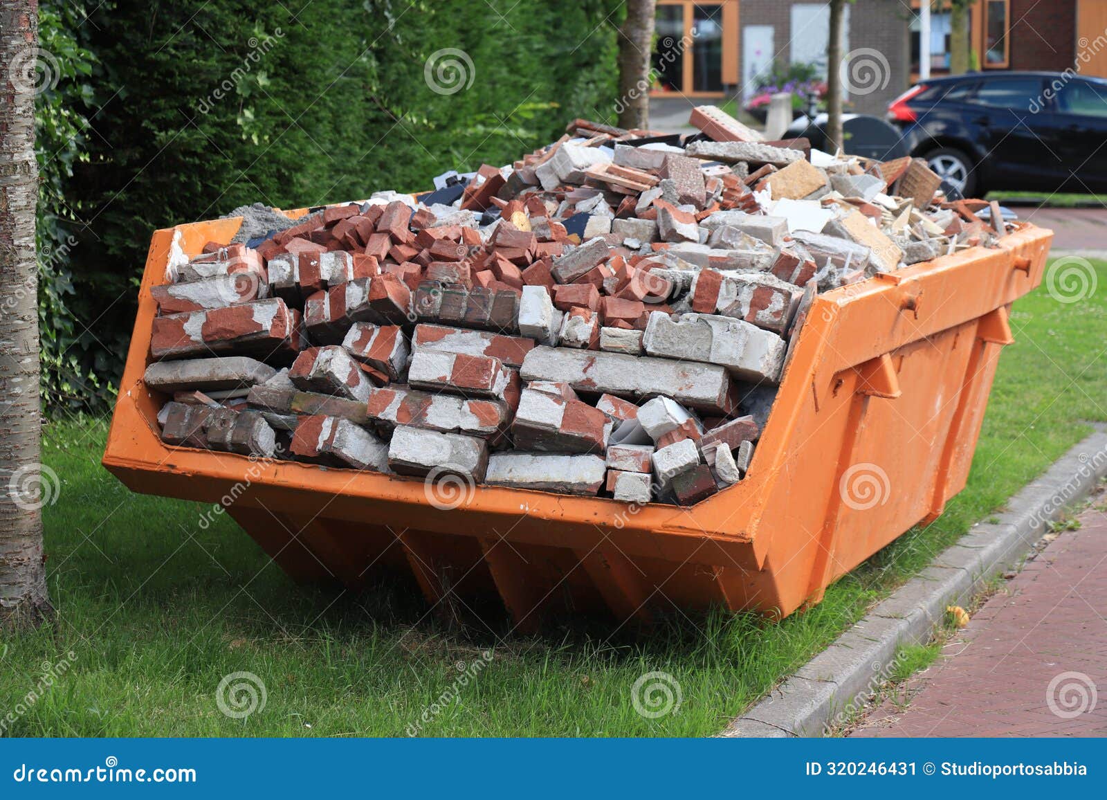 Bricks in a Garbage Dumpster Stock Image - Image of recycle, iron ...