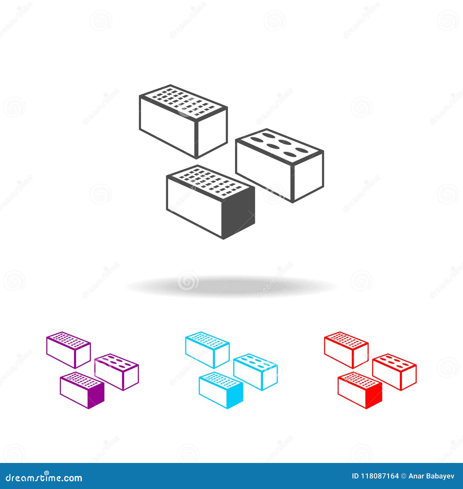 Bricks Icon. Elements of Construction Materials in Multi Colored Icons ...