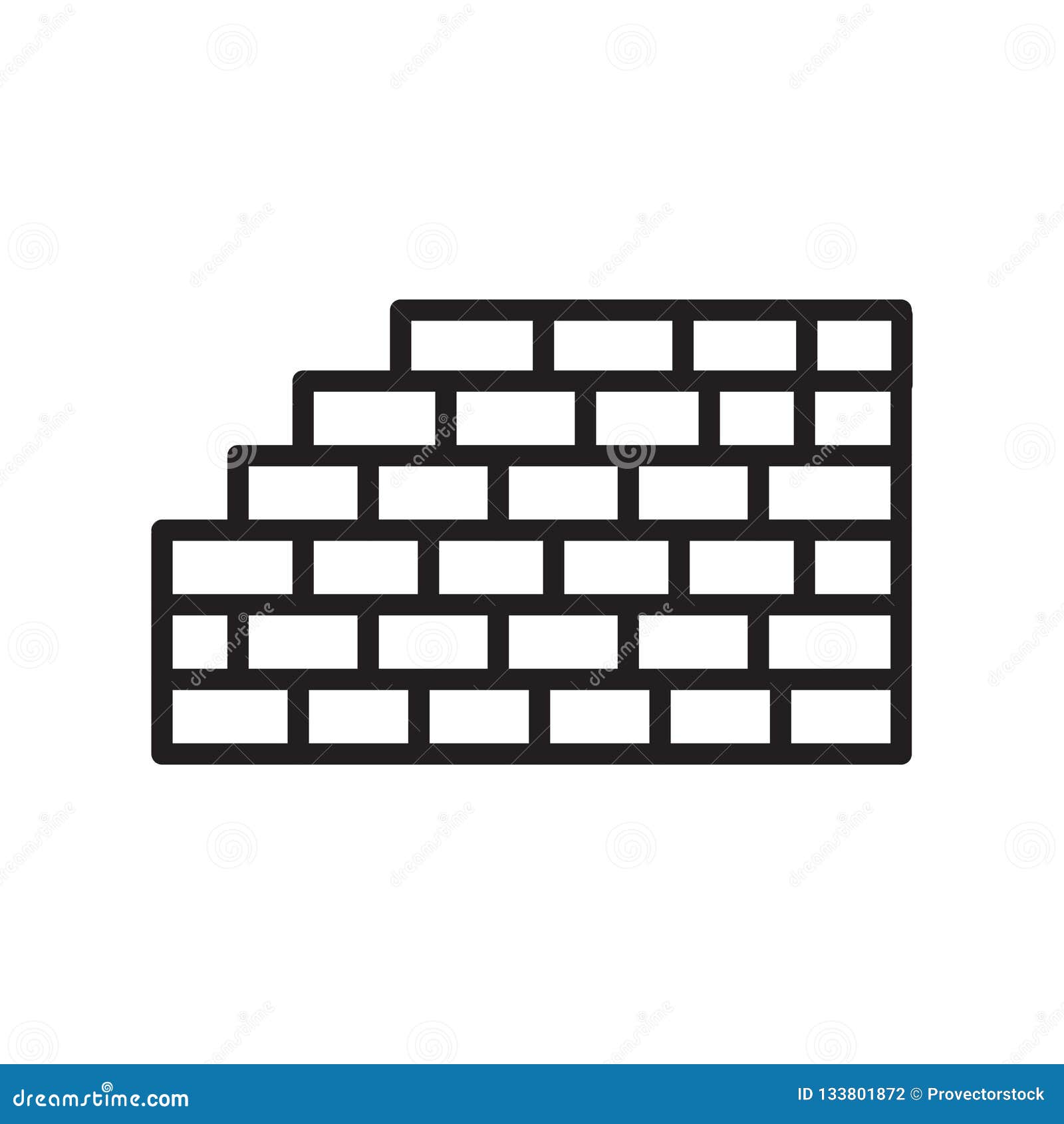 Bricks Icon Vector Sign and Symbol Isolated on White Background Stock ...